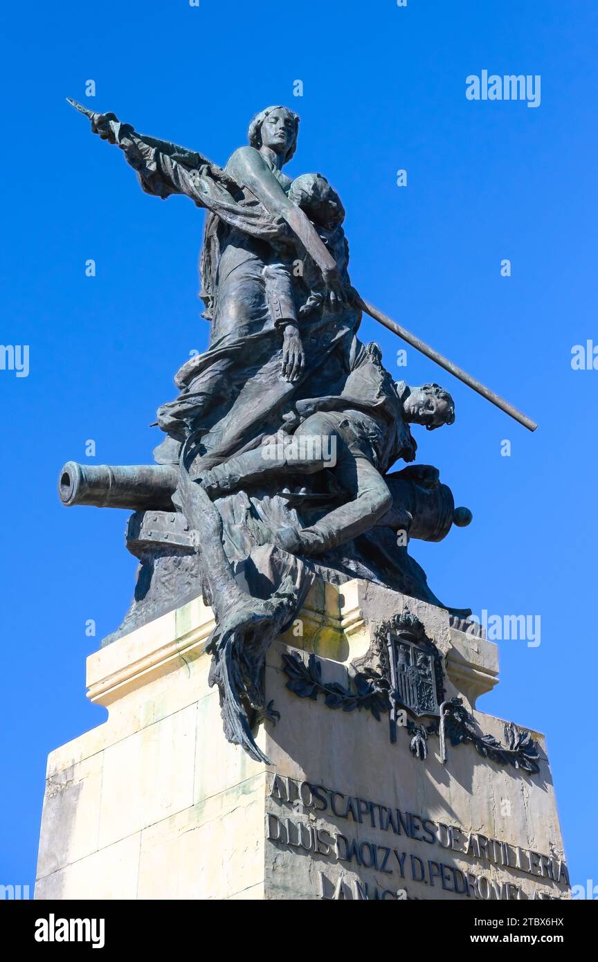 Statue to Spanish artillery captains. Feature or detail in the ...