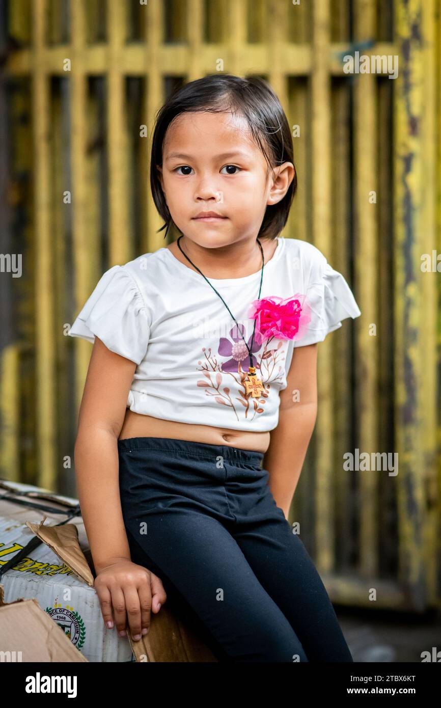 A Pretty Young Filipino Girl Poses For The Camera In Ermita Manila