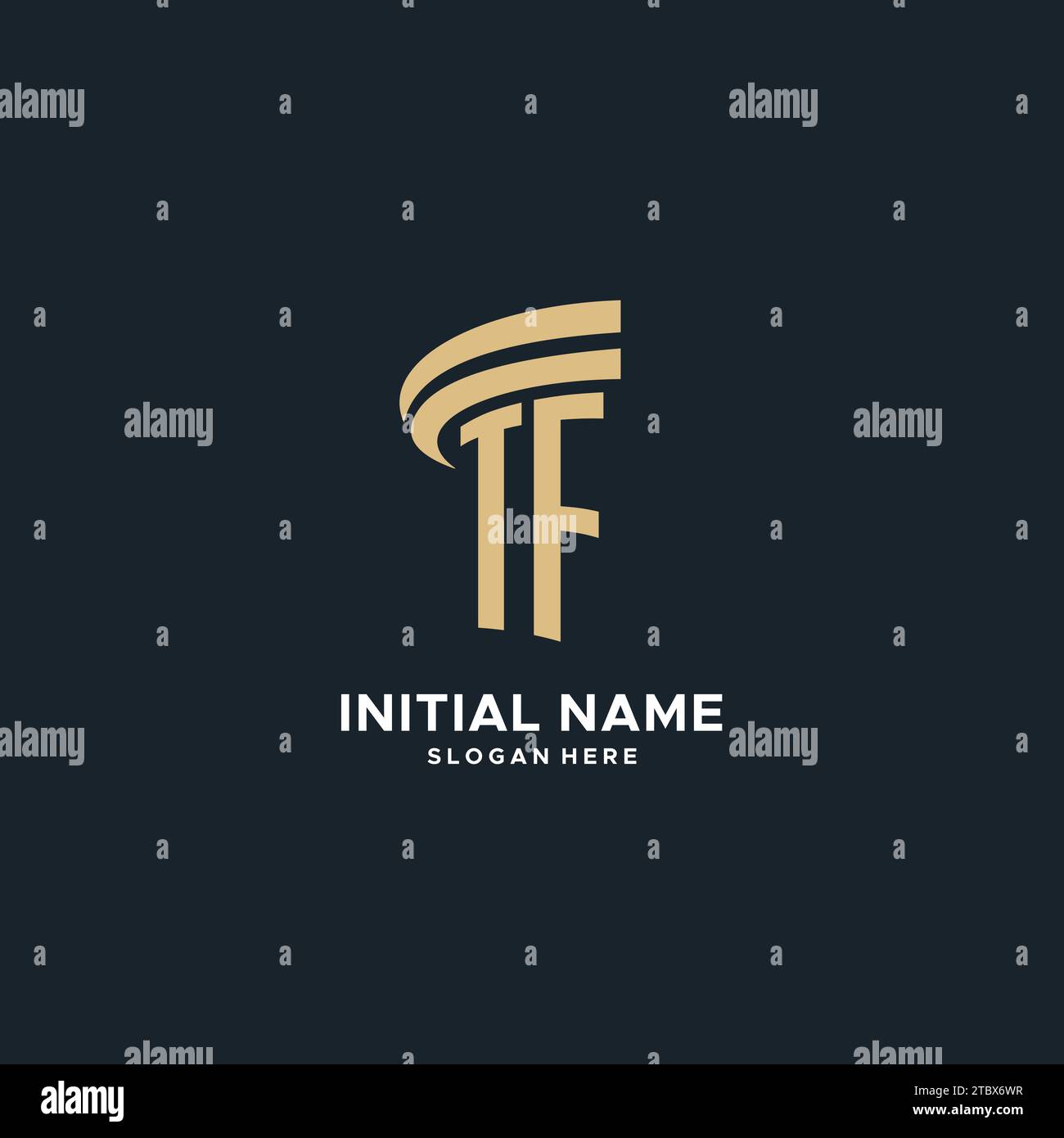 TF monogram with pillar icon design, luxury and modern legal logo ...