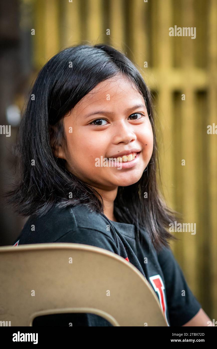 A Pretty Young Filipino Girl Poses For The Camera In Ermita Manila