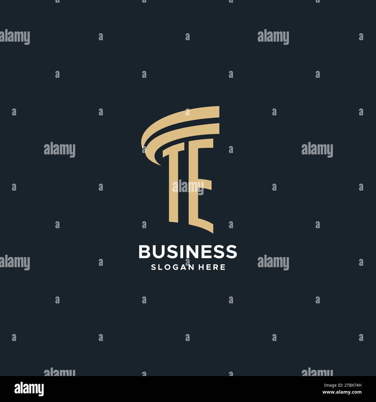 TE monogram with pillar icon design, luxury and modern legal logo ...