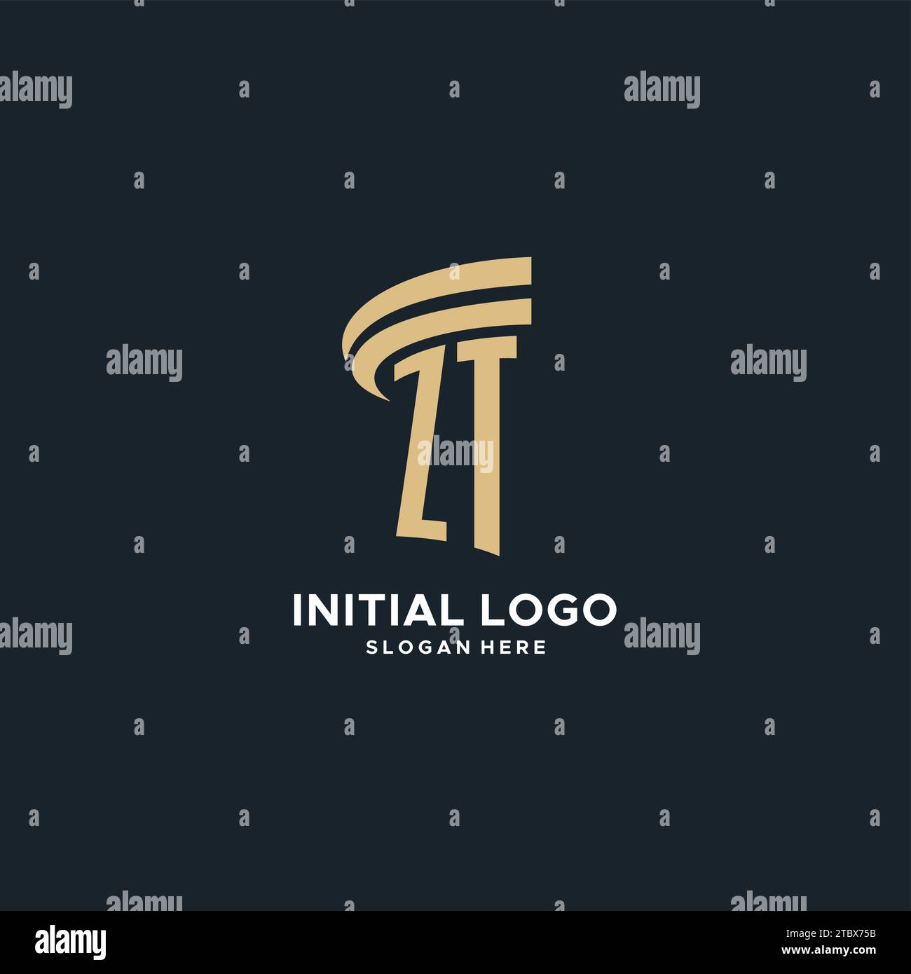 ZT monogram with pillar icon design, luxury and modern legal logo ...