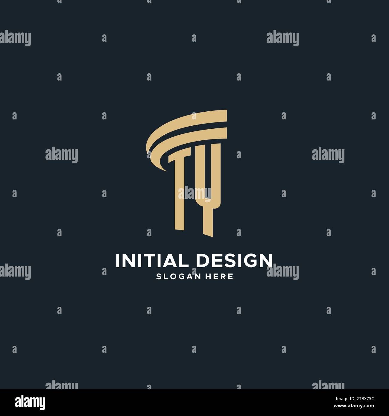 TY monogram with pillar icon design, luxury and modern legal logo ...