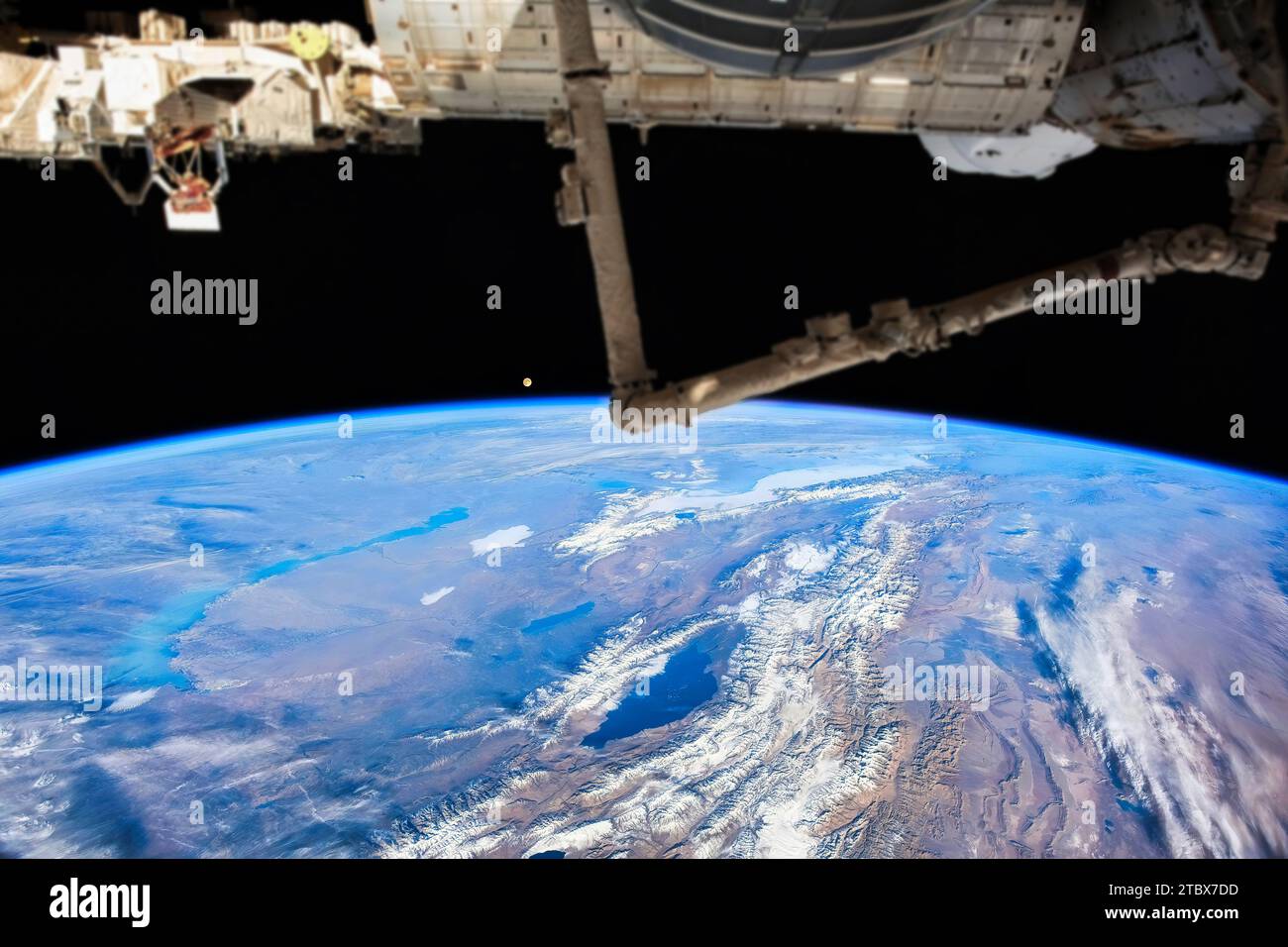 Moonrise over Planet Earth. Digital enhancement of an image by NASA ...