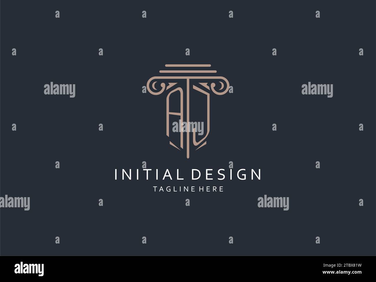 AJ monogram logo with pillar shape icon, luxury and elegant design logo for law firm initial ...
