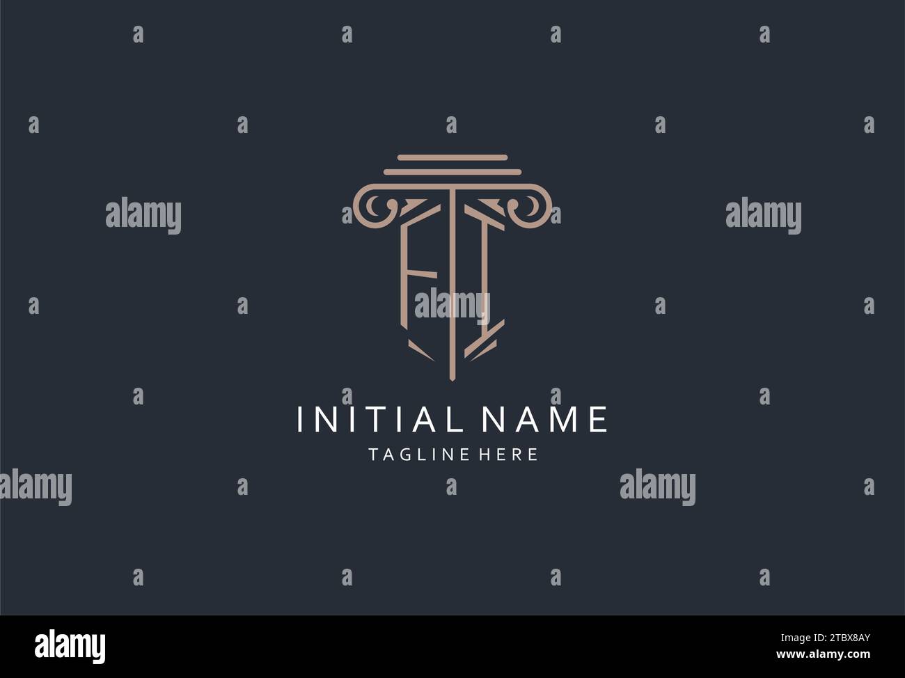 FI monogram logo with pillar shape icon, luxury and elegant design logo for law firm initial ...