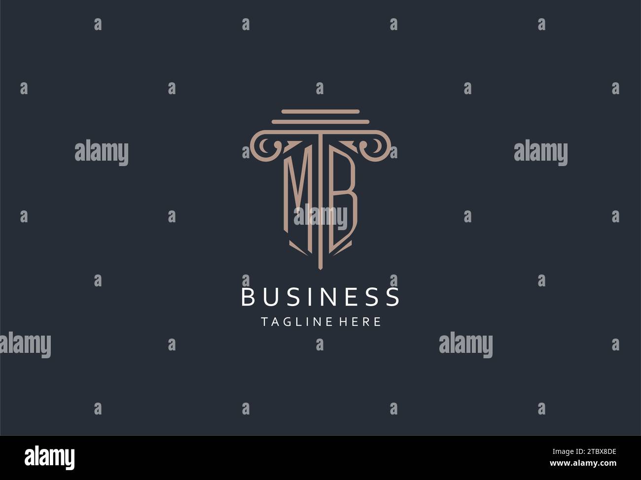 MB monogram logo with pillar shape icon, luxury and elegant design logo ...