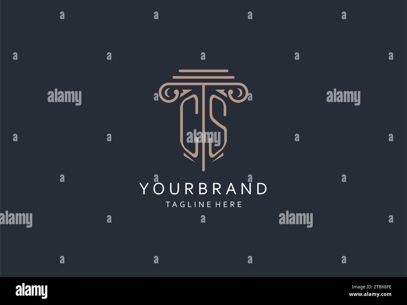 CS monogram logo with pillar shape icon, luxury and elegant design logo for law firm initial ...