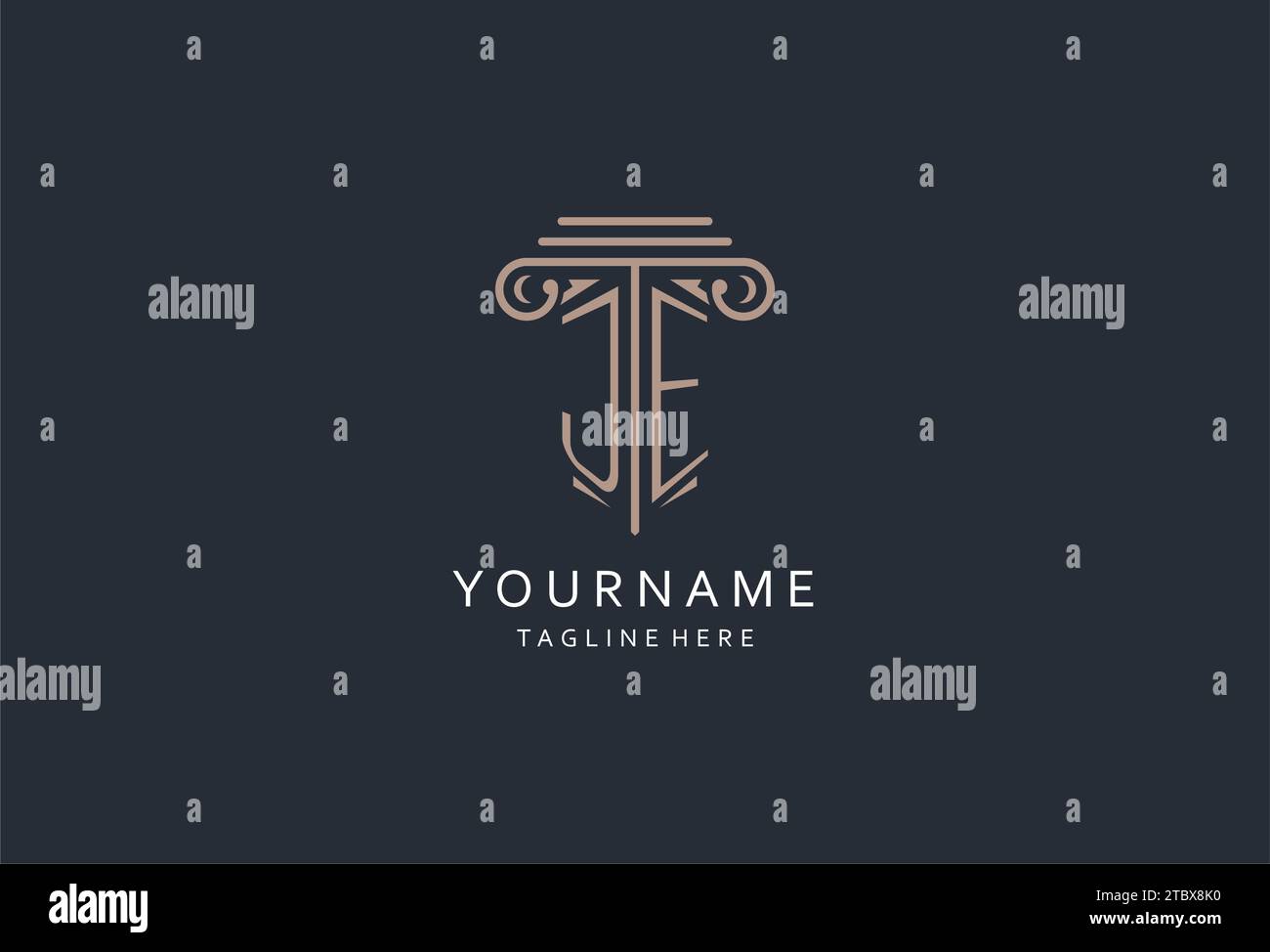 JE monogram logo with pillar shape icon, luxury and elegant design logo ...