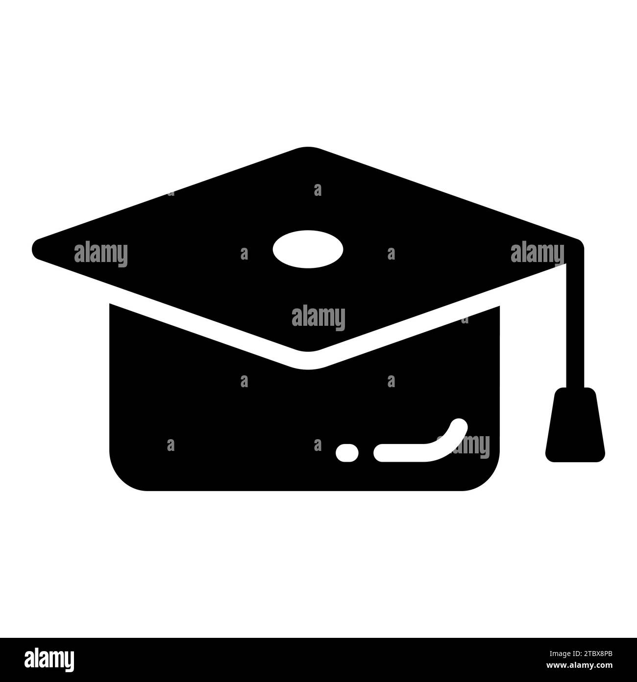 Graduation cap symbol flat Black and White Stock Photos & Images - Alamy