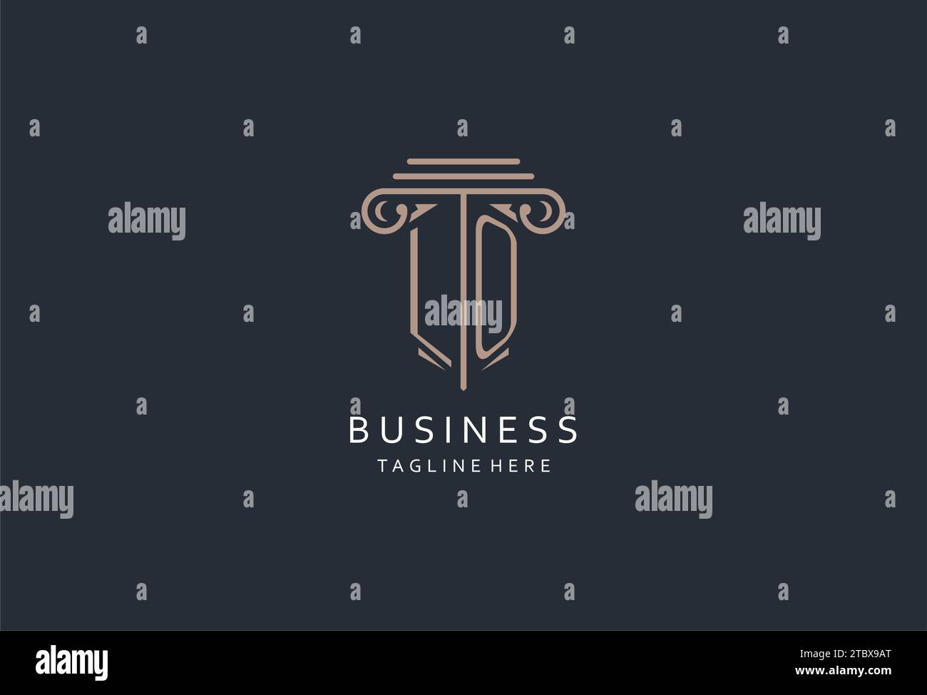 LO monogram logo with pillar shape icon, luxury and elegant design logo ...