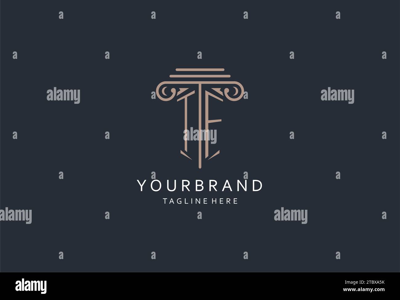 TF monogram logo with pillar shape icon, luxury and elegant design logo ...