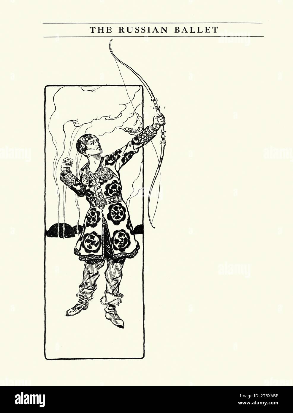 Man shooting bow and arrow, Russian, Costume design for the Opera ...