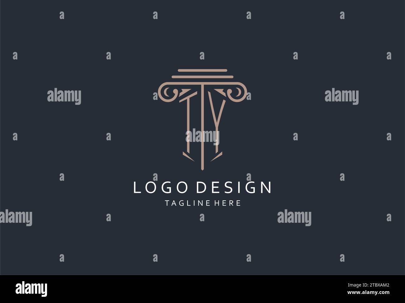 TY monogram logo with pillar shape icon, luxury and elegant design logo for law firm initial ...