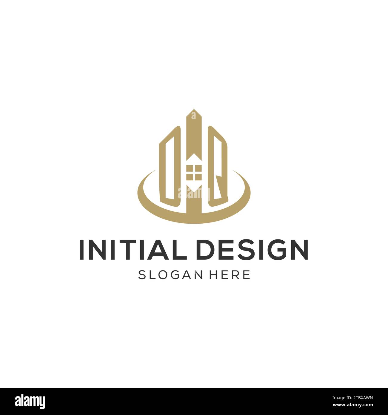 Initial DQ logo with creative house icon, modern and professional real ...