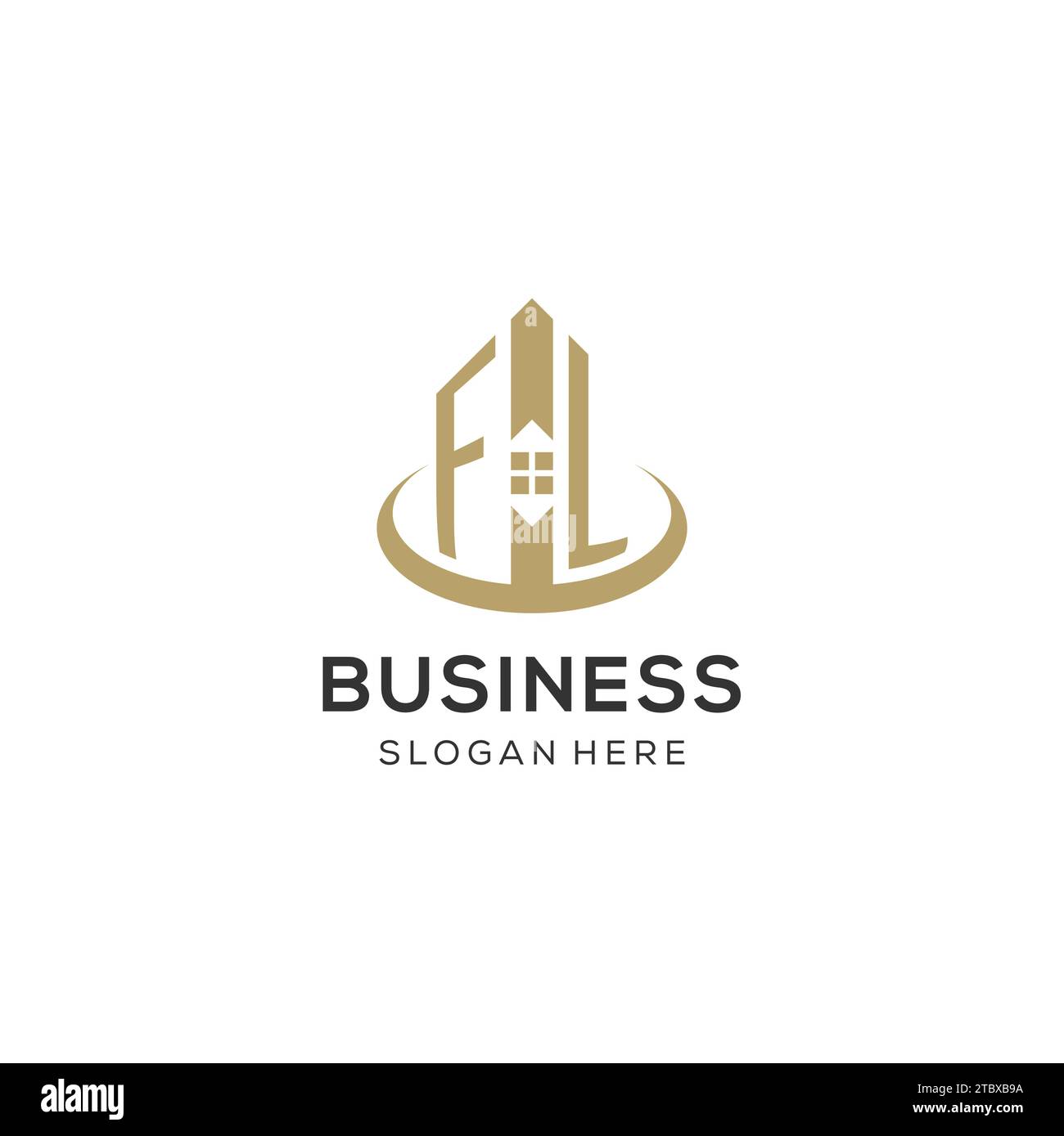 Initial FL logo with creative house icon, modern and professional real ...