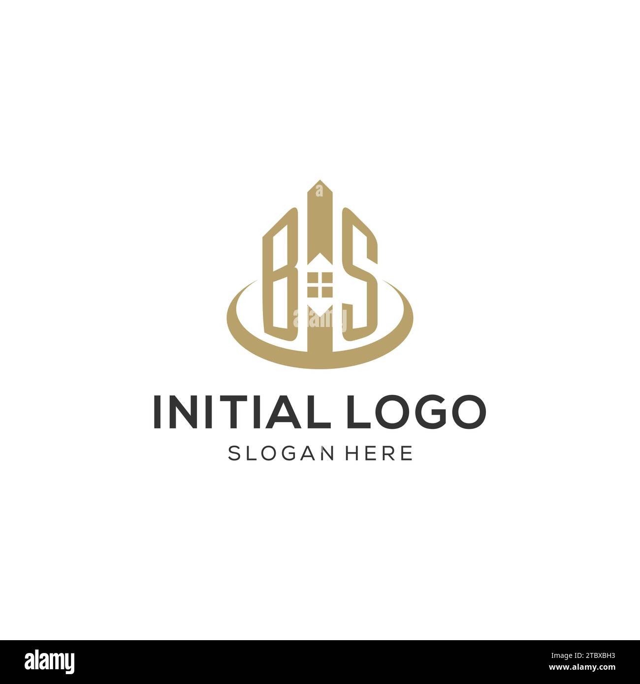 Initial BS logo with creative house icon, modern and professional real ...