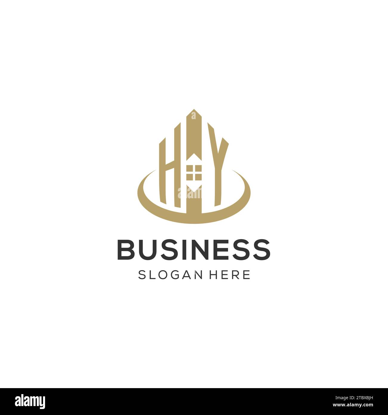 Initial HY logo with creative house icon, modern and professional real ...