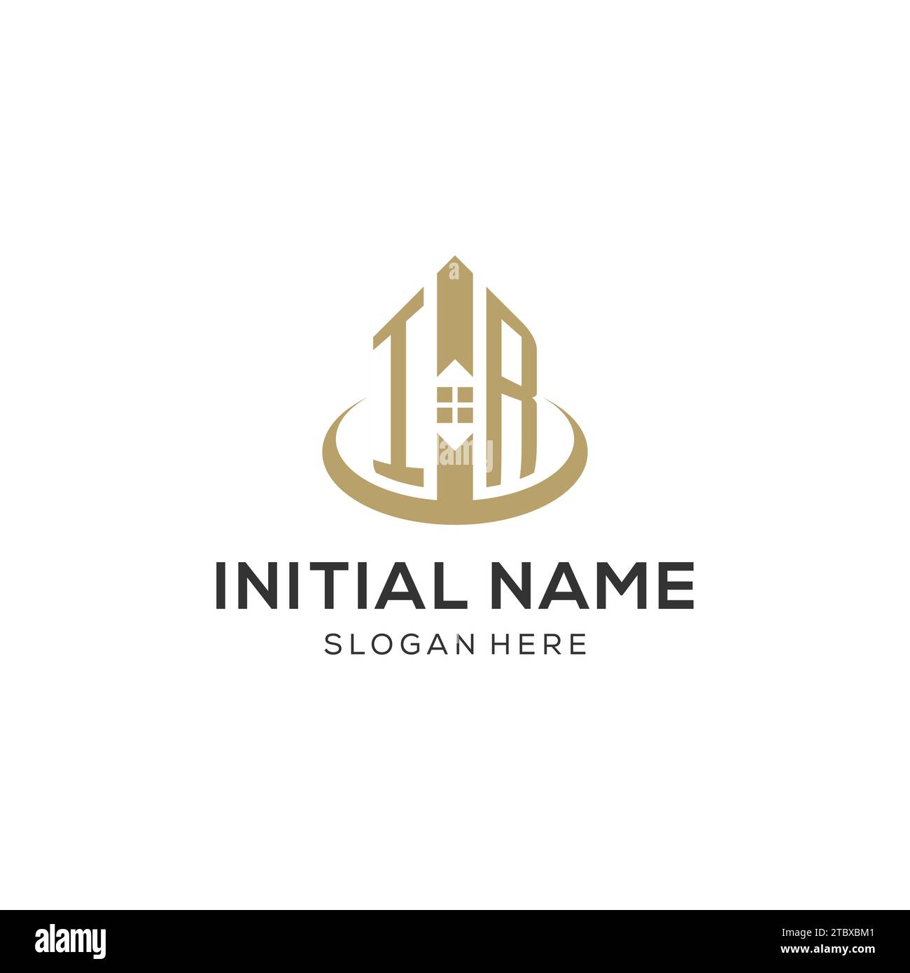 Initial IR logo with creative house icon, modern and professional real ...