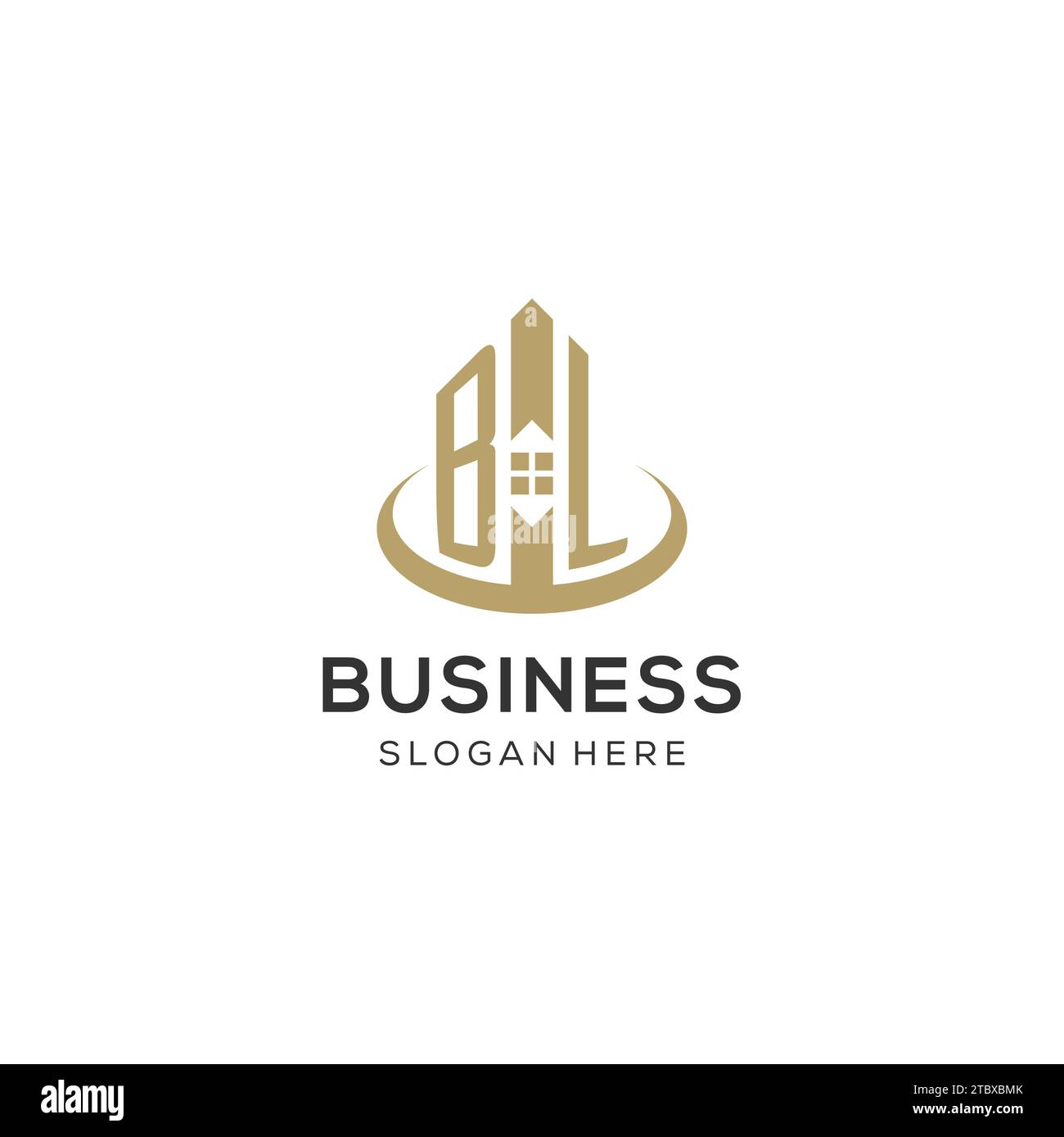 Initial BL logo with creative house icon, modern and professional real ...