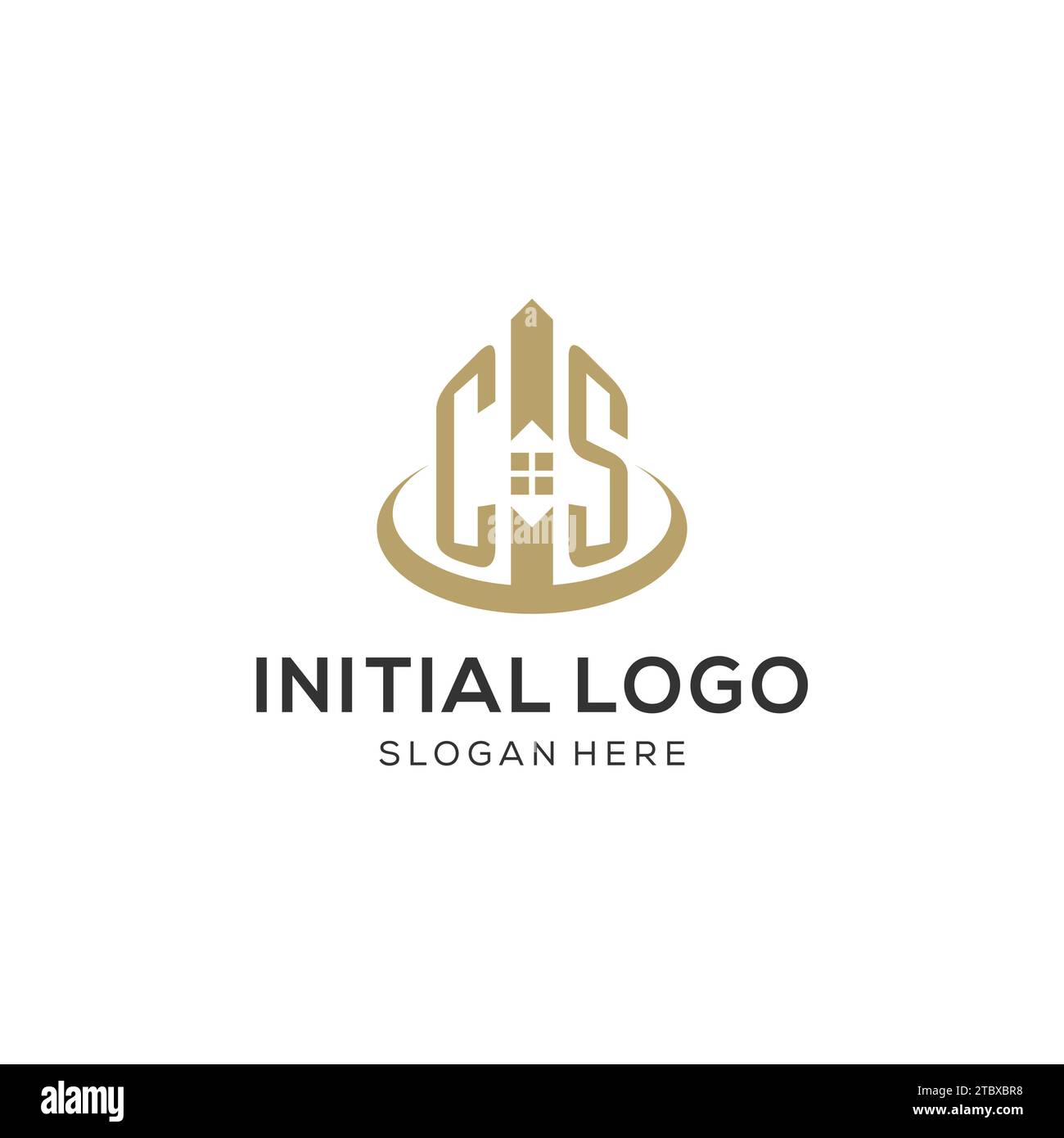 Initial CS logo with creative house icon, modern and professional real ...