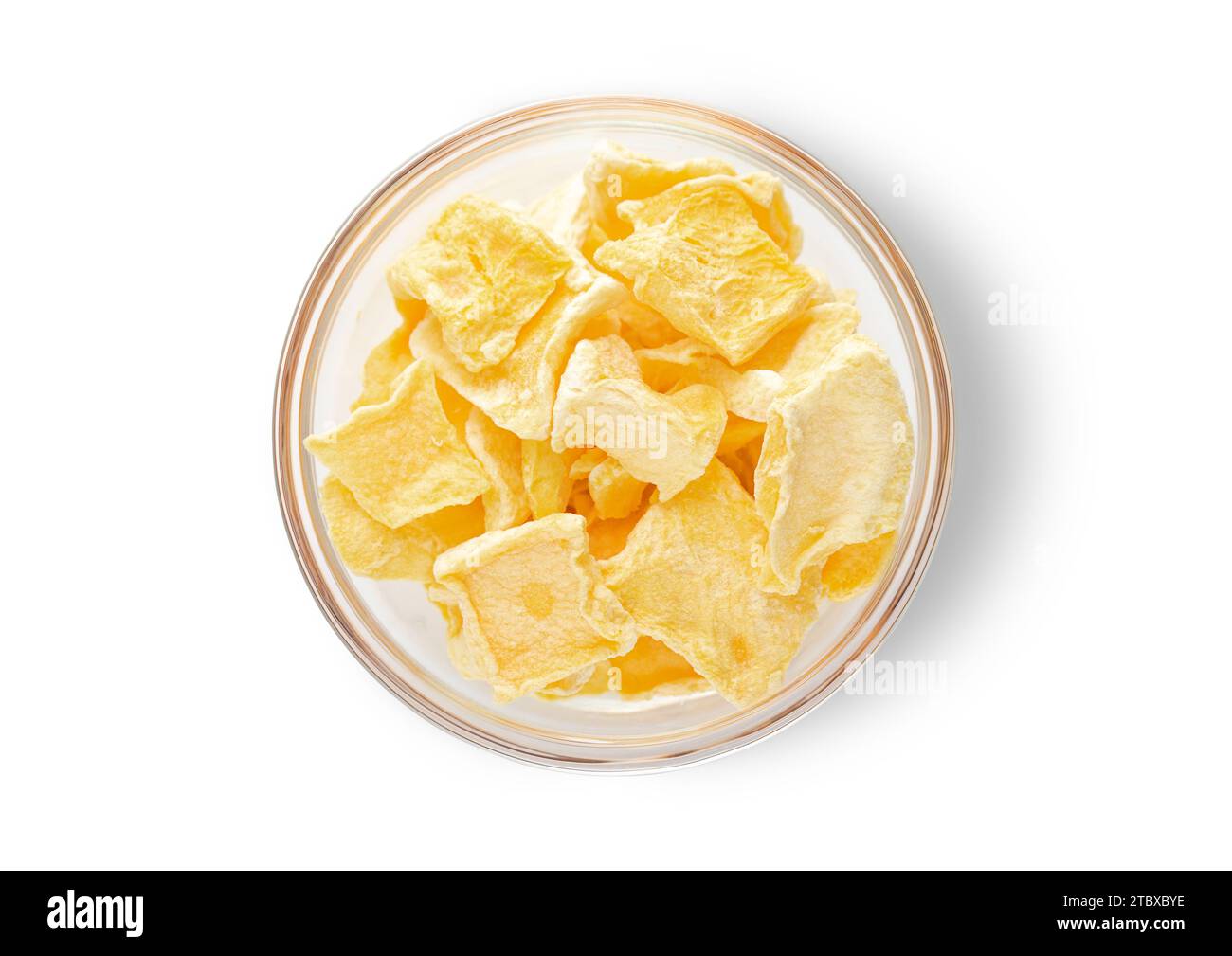 Freezed healthy mango bites on white background.Top view Stock Photo ...