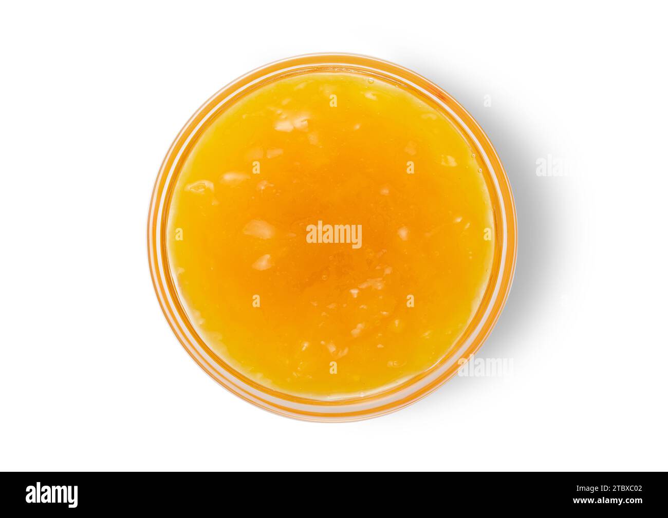 Mango sweet breakfast jam in bowl on white background.Top view Stock ...