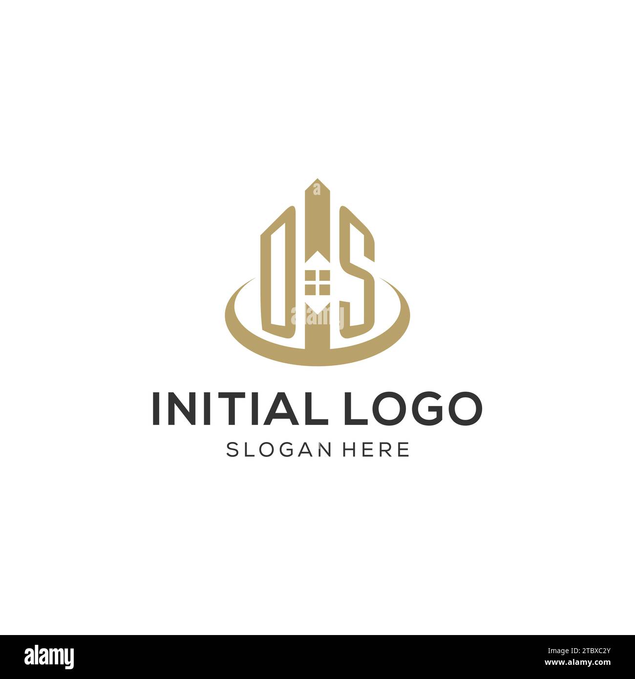 Initial DS logo with creative house icon, modern and professional real ...