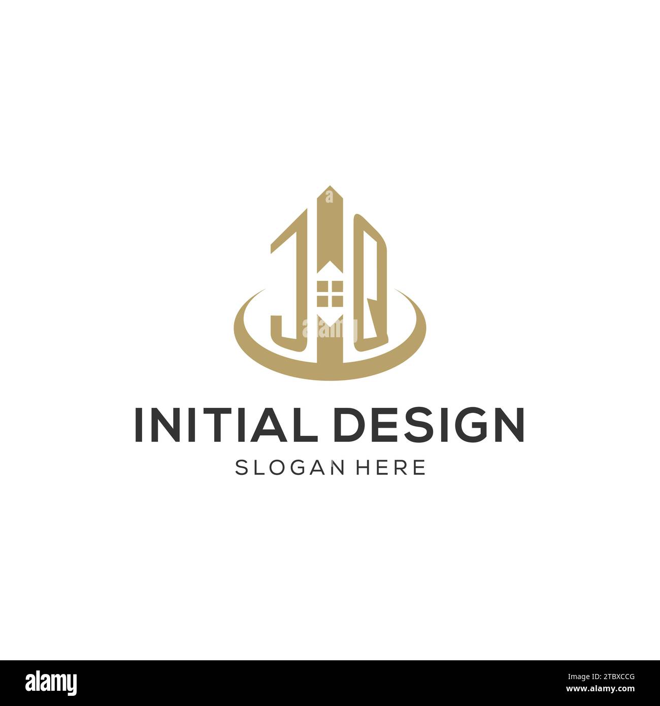 Initial JQ logo with creative house icon, modern and professional real ...