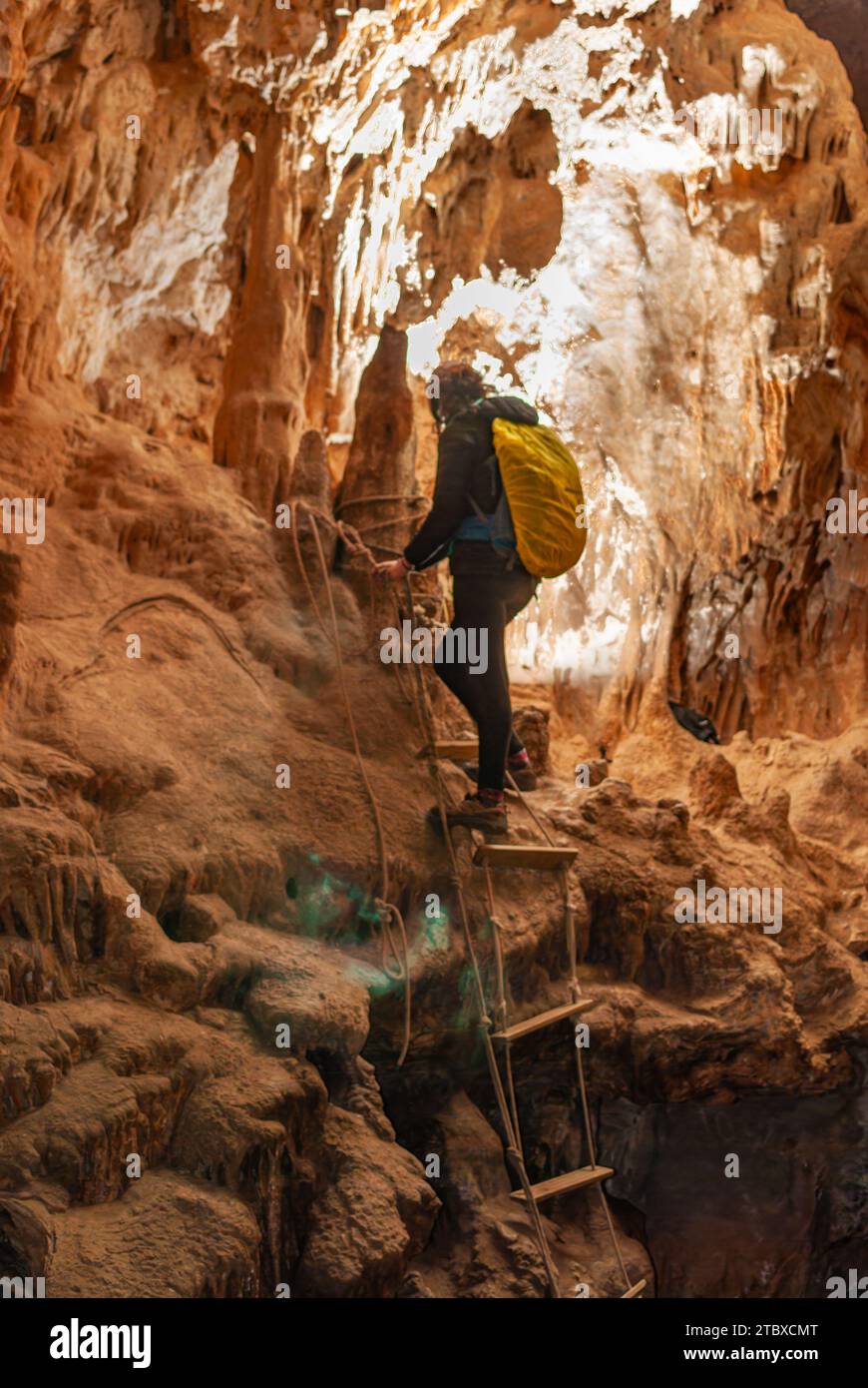 Woman caving spelunking cave hi-res stock photography and images - Alamy