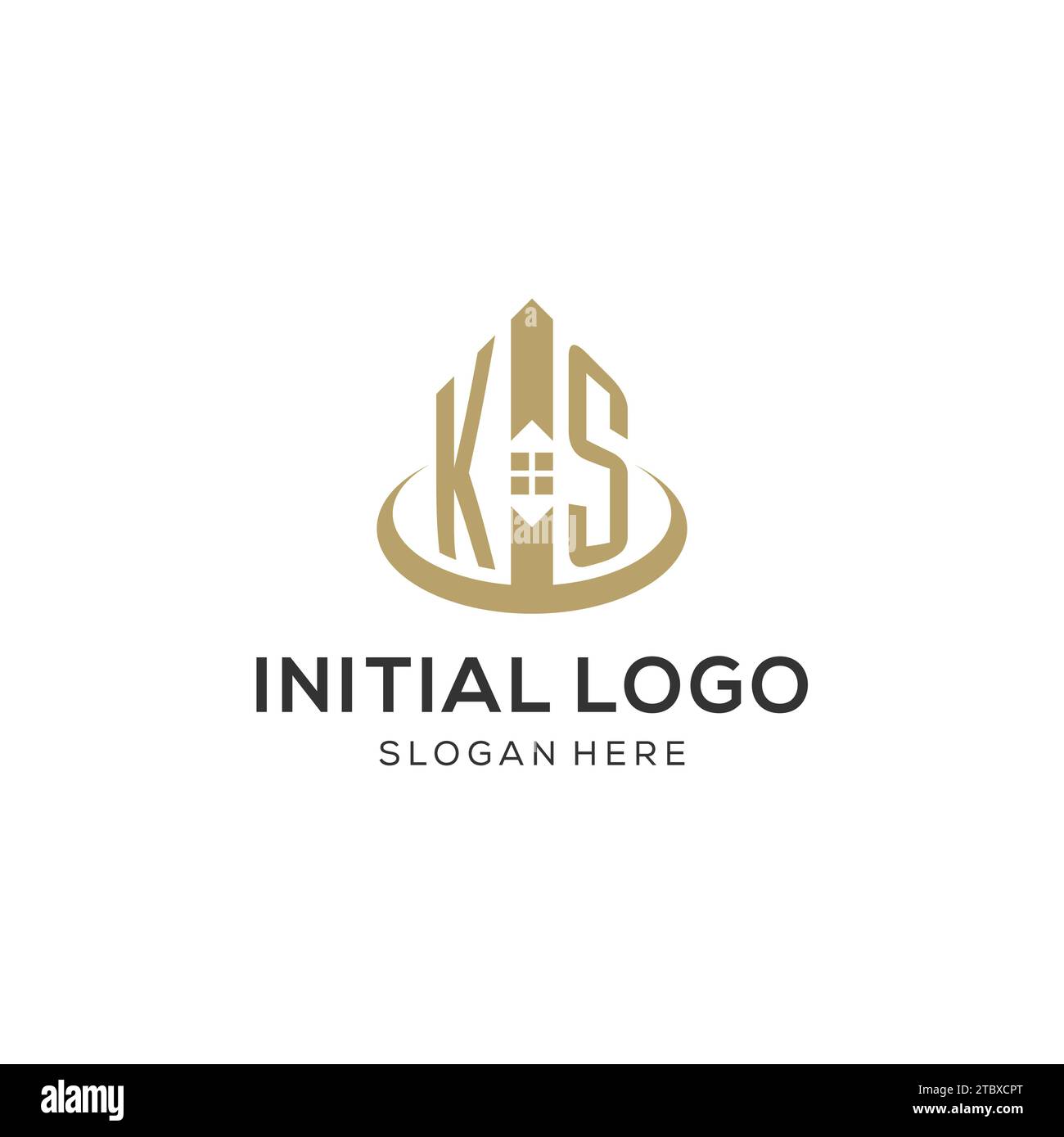 Initial KS logo with creative house icon, modern and professional real ...