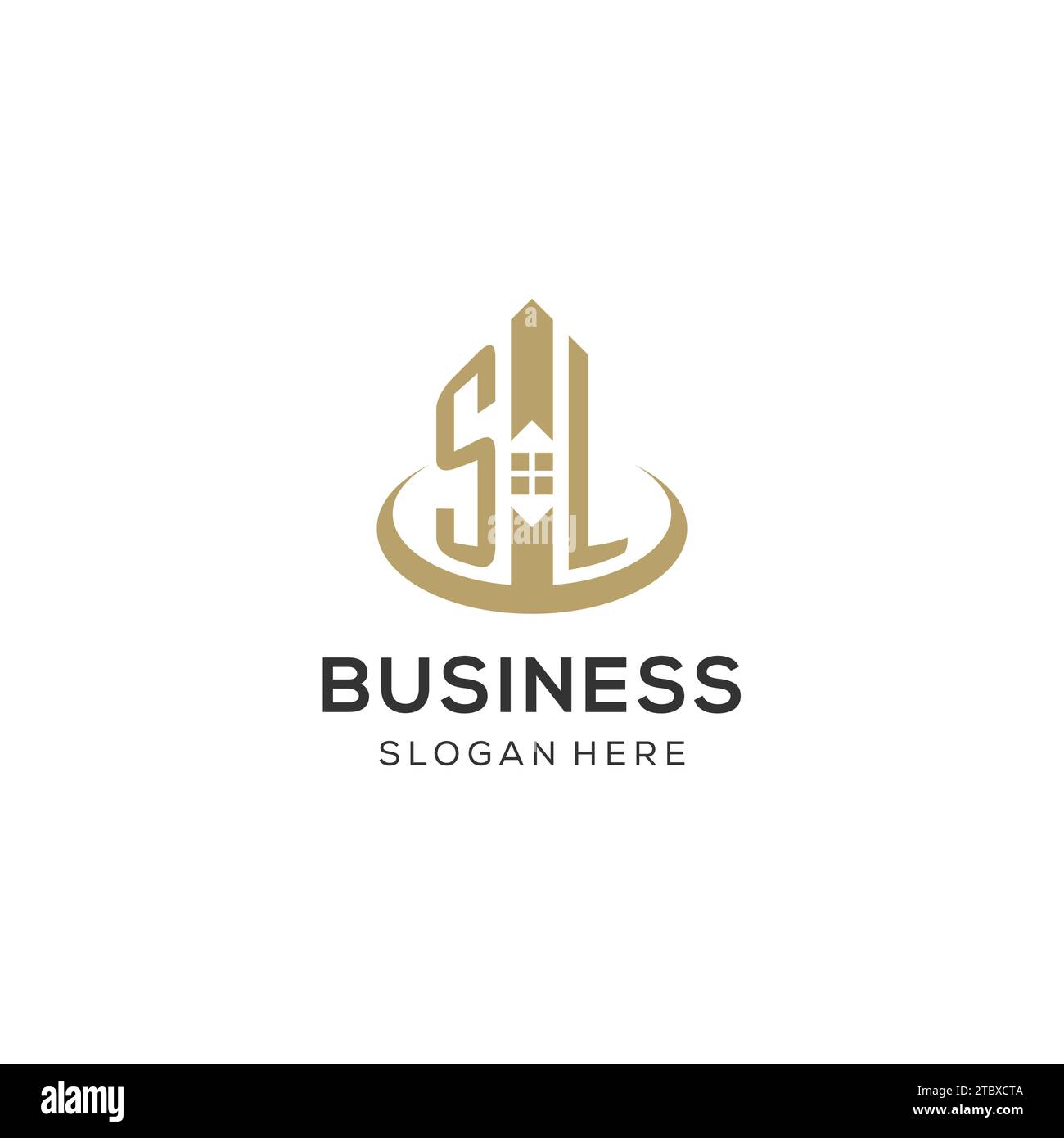 Initial SL logo with creative house icon, modern and professional real ...