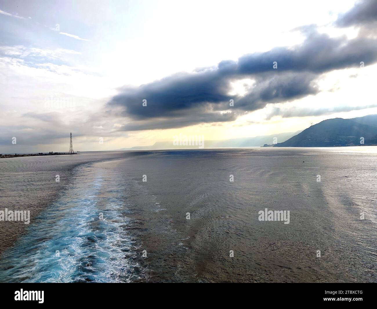 The Strait's closest point between Sicilian and Calabrese coasts where ...