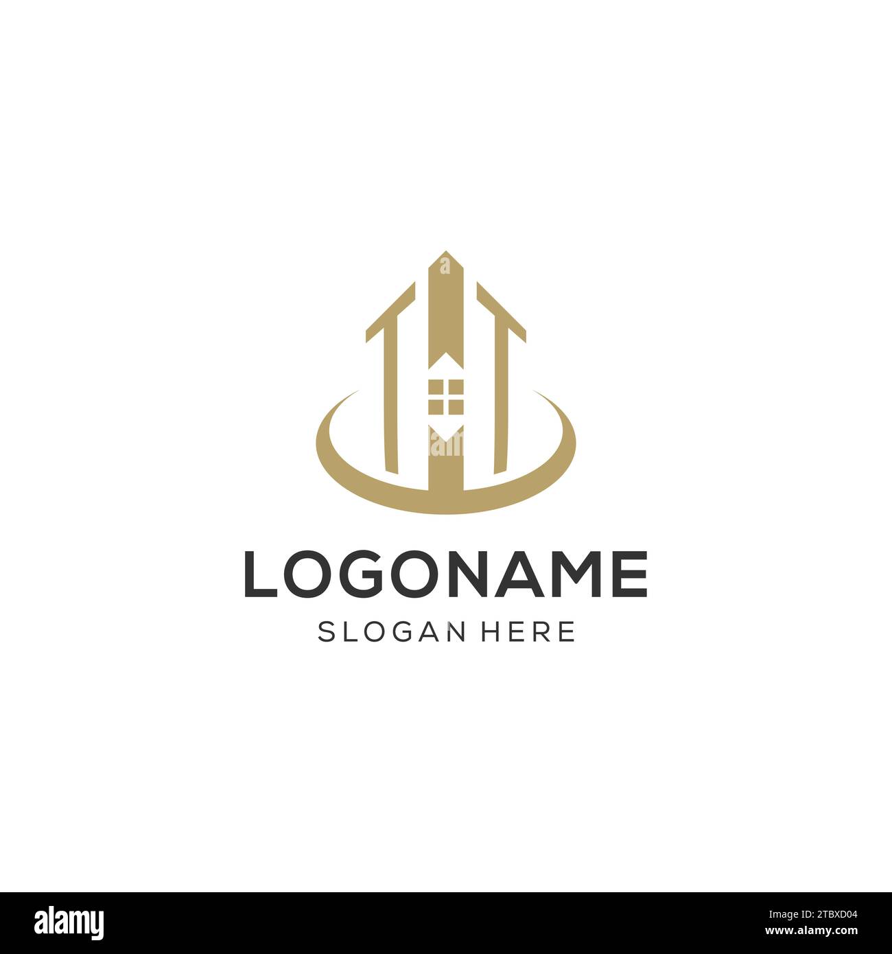 Initial TT logo with creative house icon, modern and professional real ...