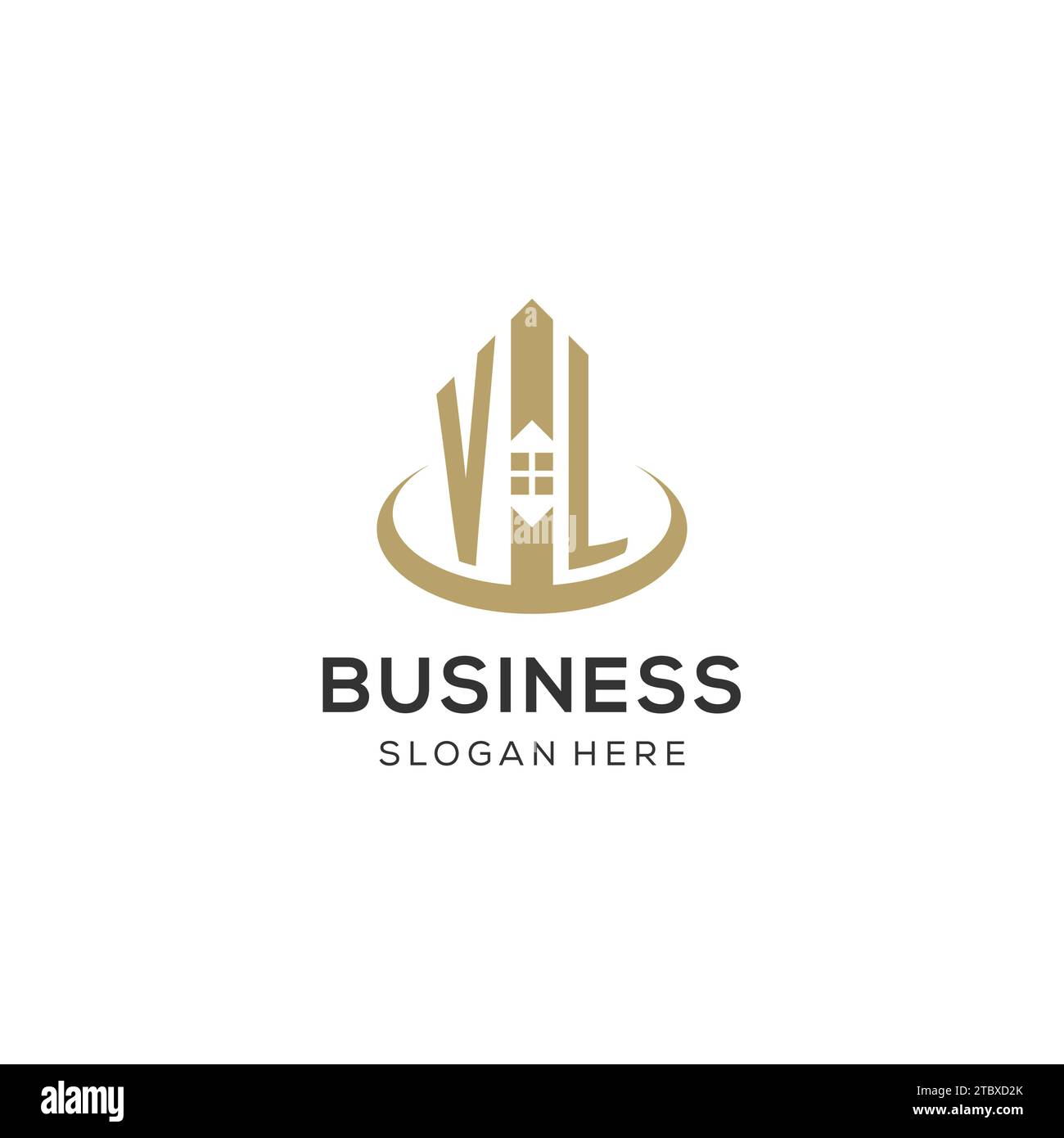 Initial VL logo with creative house icon, modern and professional real ...