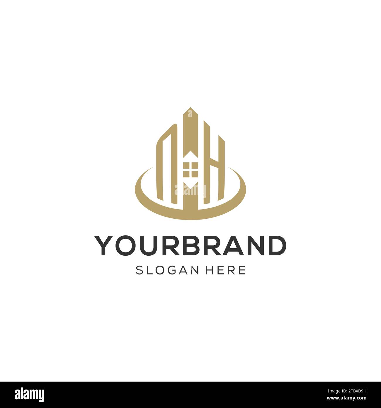 Initial NH logo with creative house icon, modern and professional real ...