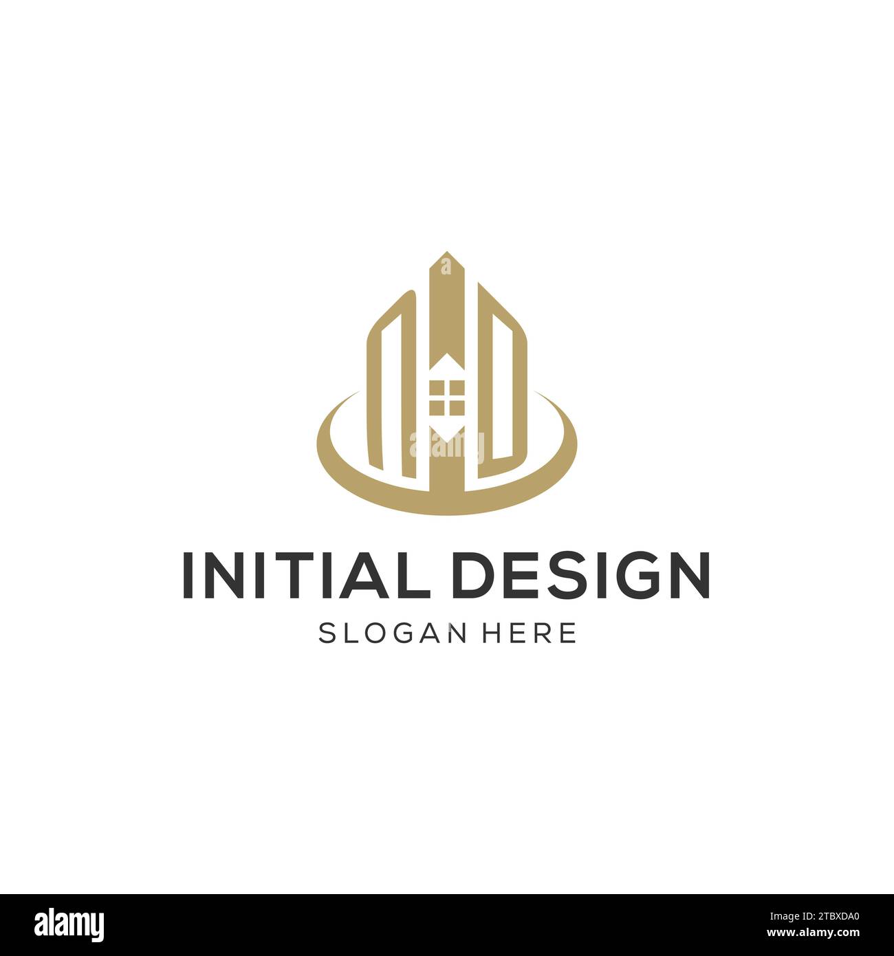 Initial ND logo with creative house icon, modern and professional real ...