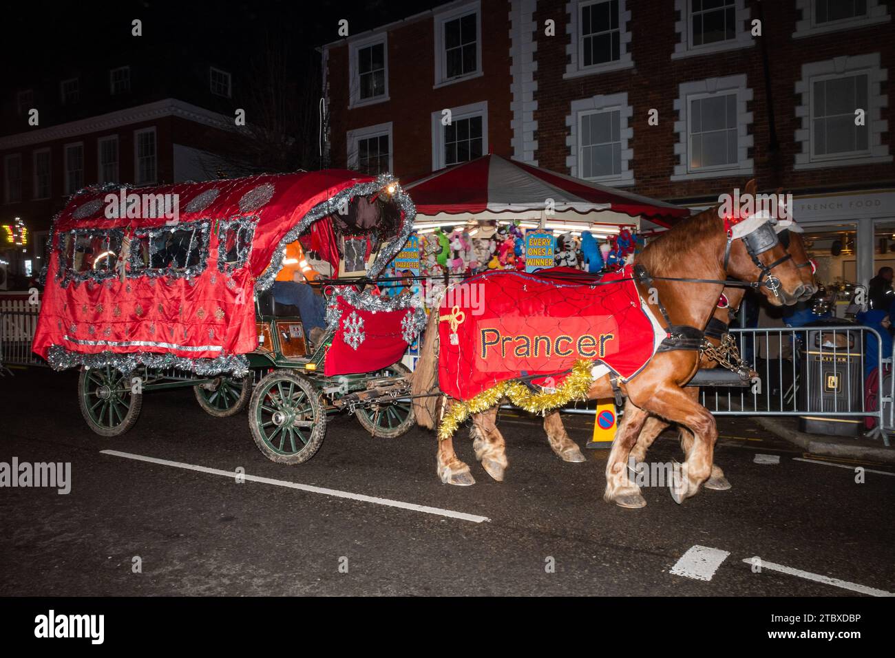 Horse and carriage rides with rudolph and prancer hi-res stock ...