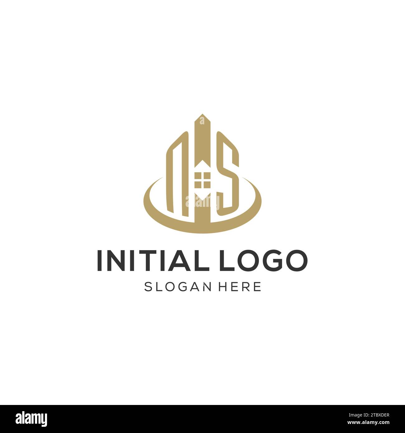 Initial NS logo with creative house icon, modern and professional real ...