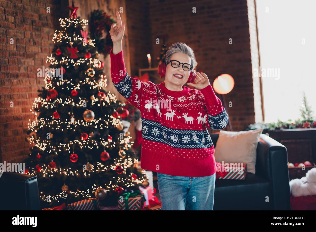 Old lady dancing at christmas party hi-res stock photography and images ...
