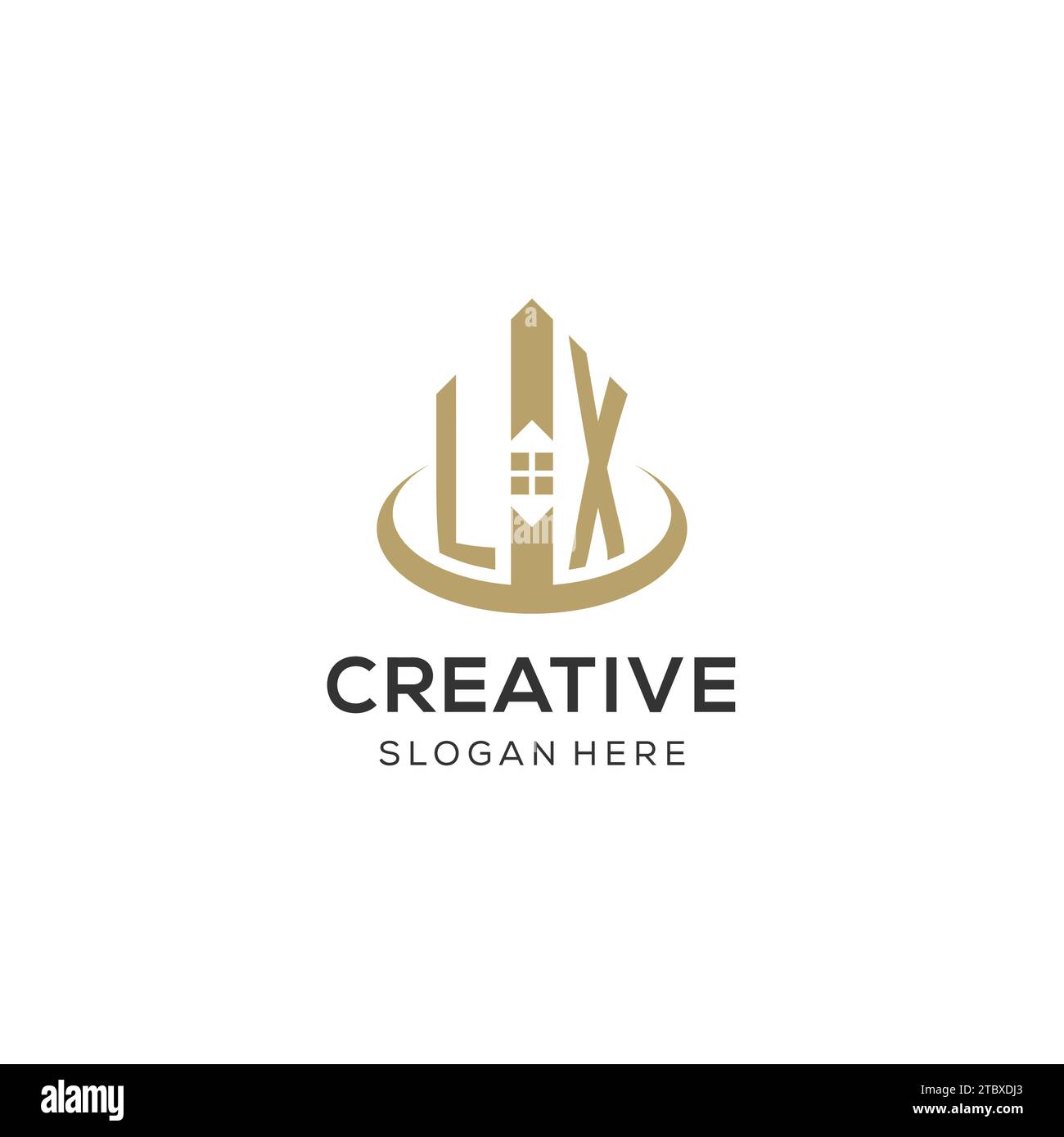 Initial LX logo with creative house icon, modern and professional real ...