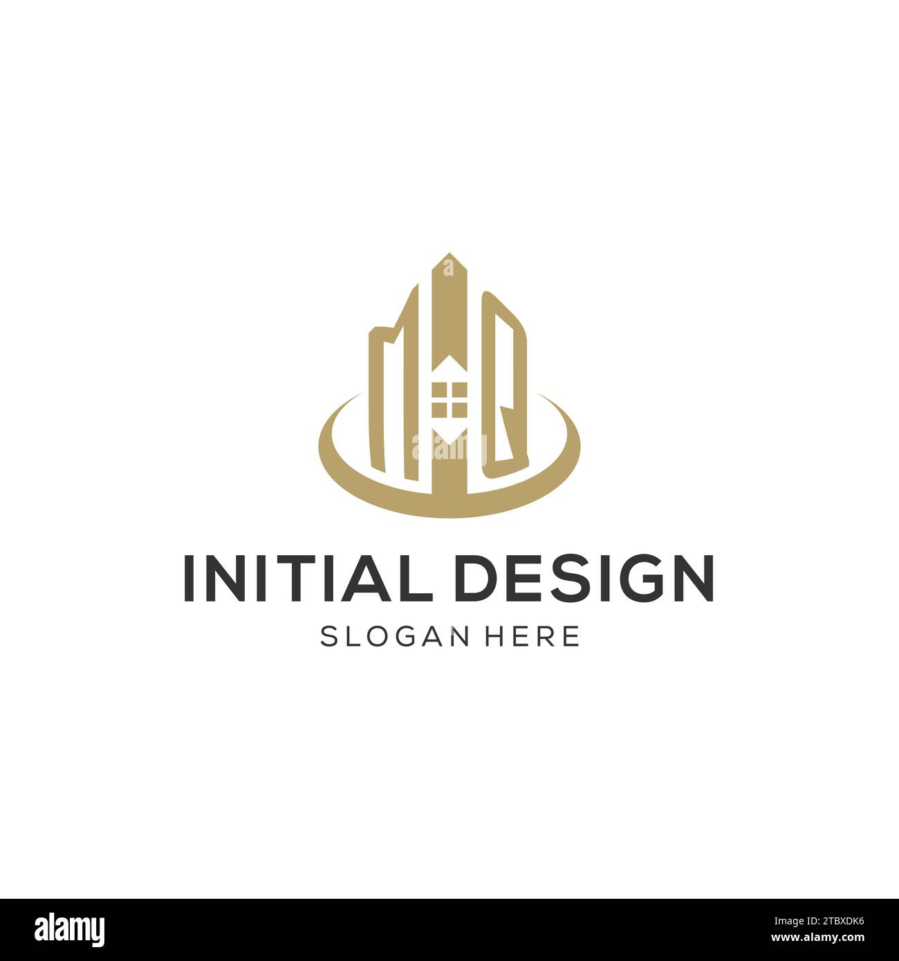 Initial MQ logo with creative house icon, modern and professional real ...