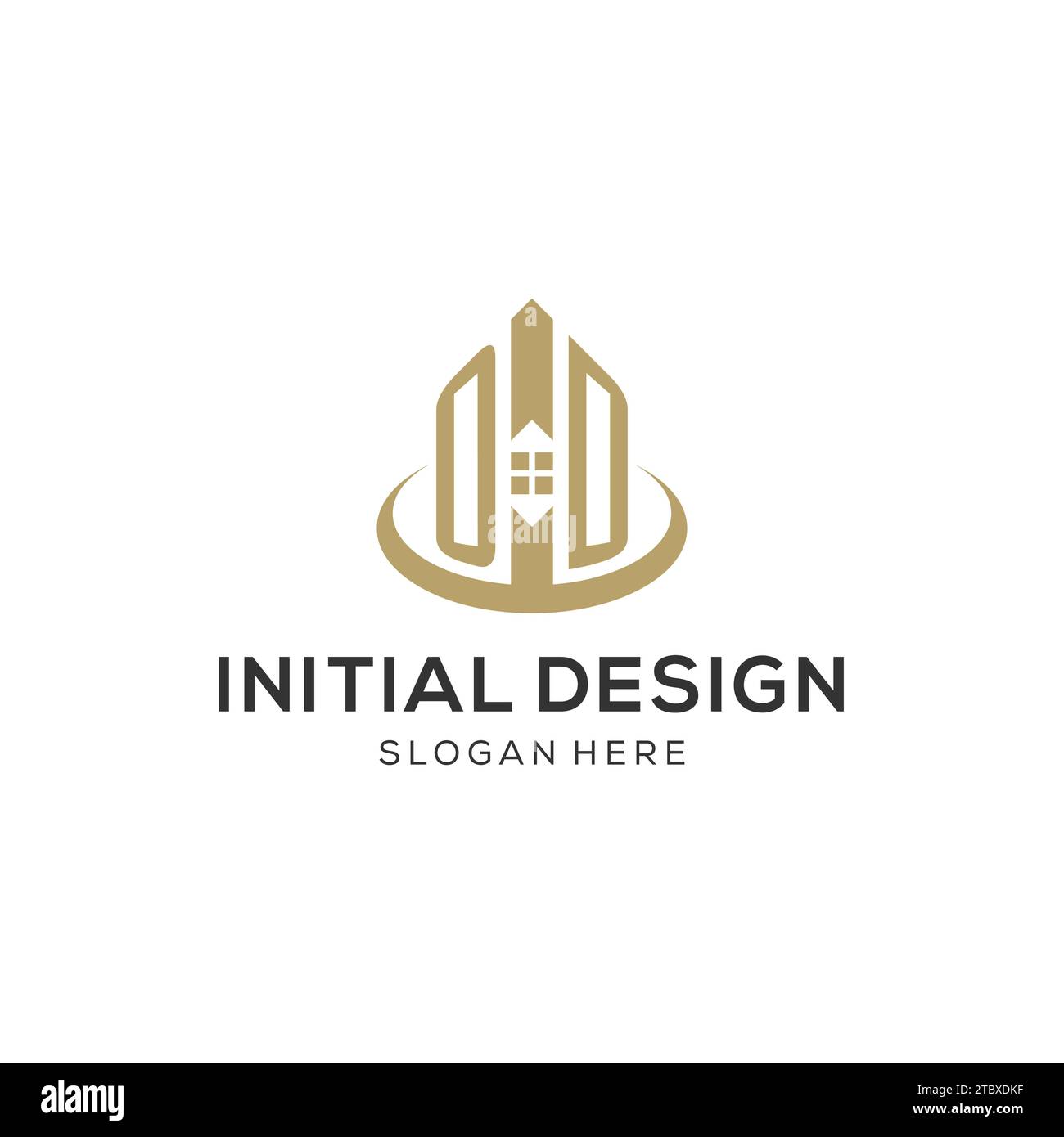 Initial OD logo with creative house icon, modern and professional real ...