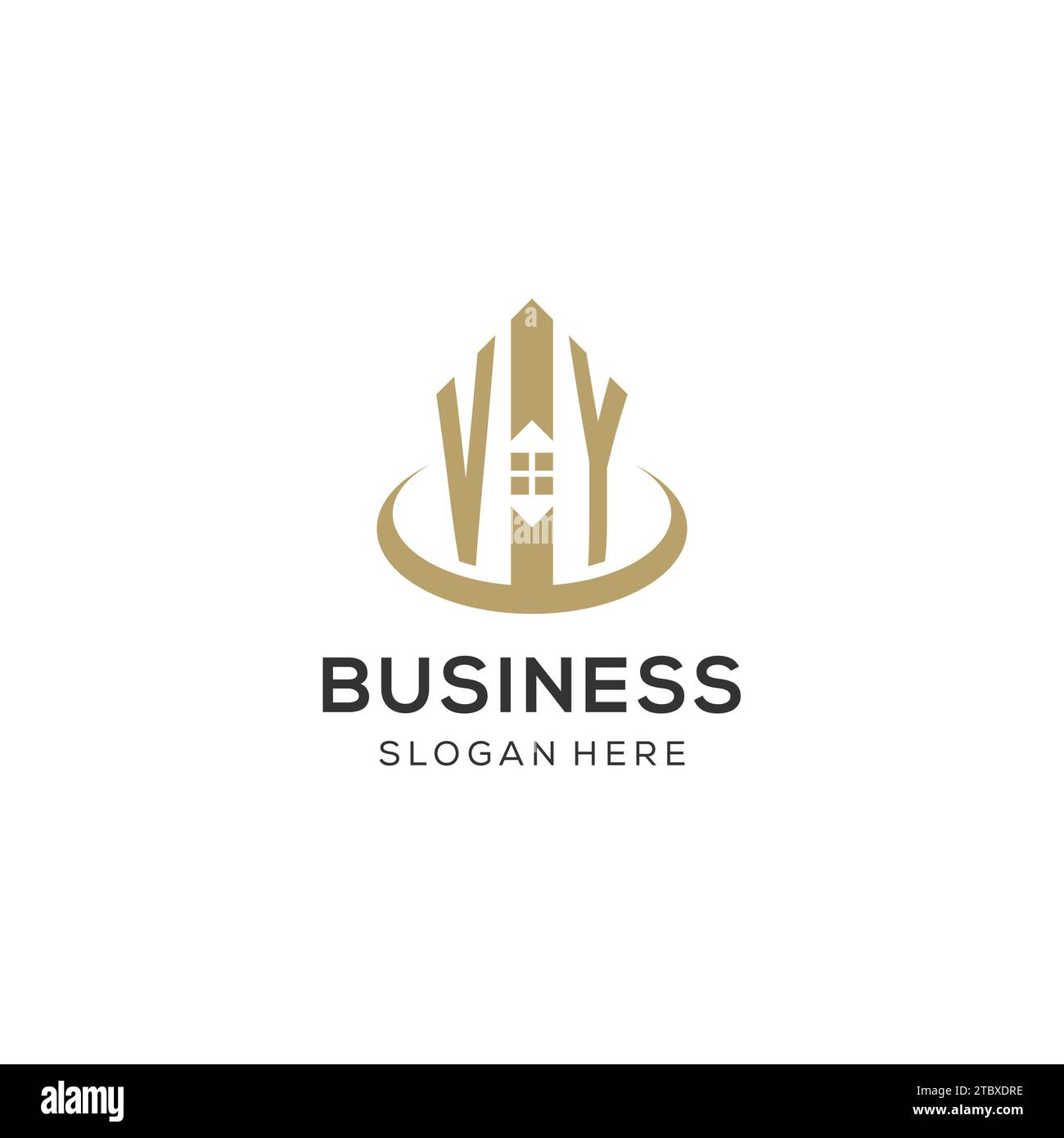 Initial VY logo with creative house icon, modern and professional real ...