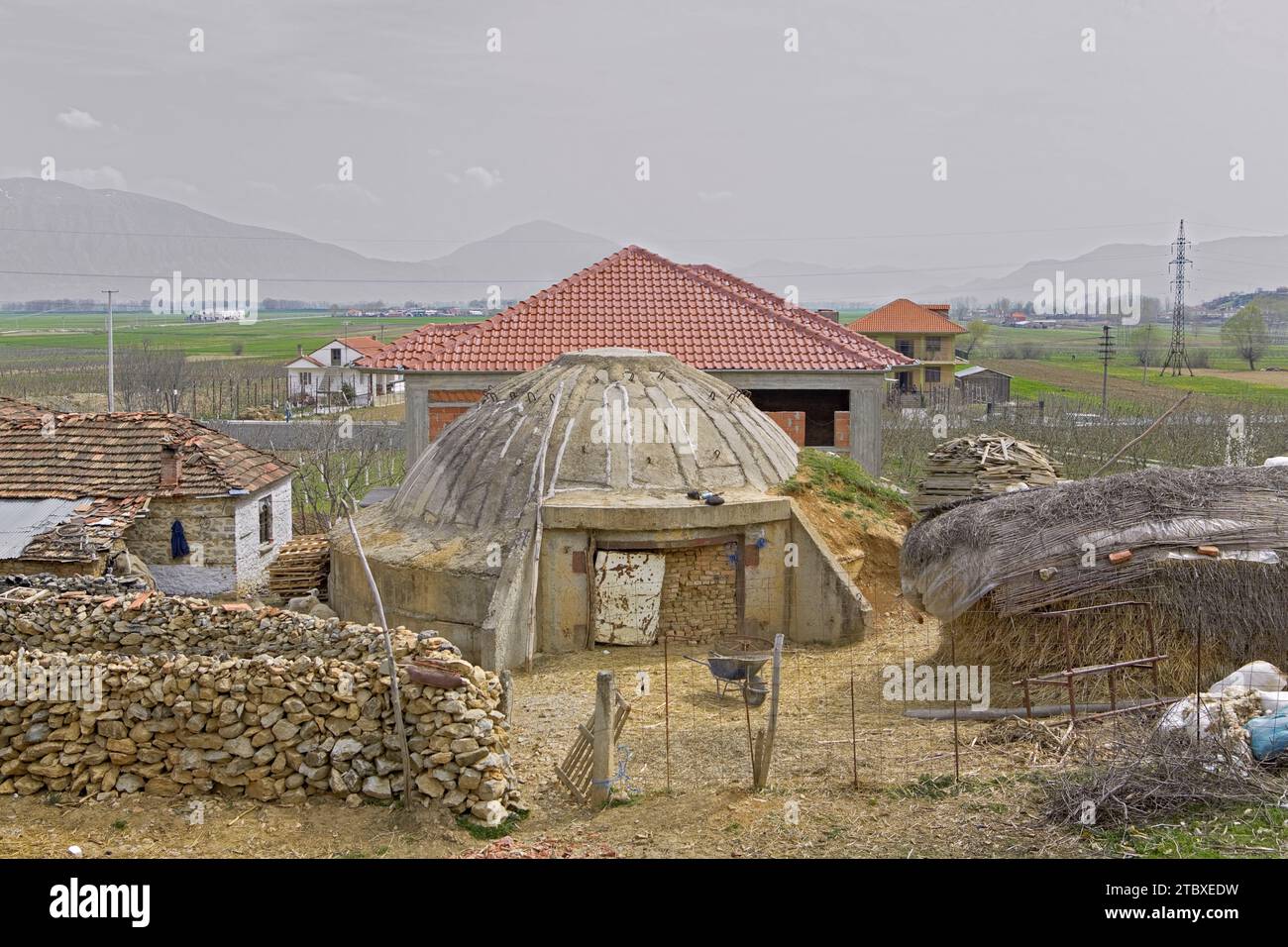 Artillery bunker converted into a barn, Albania Stock Photo - Alamy