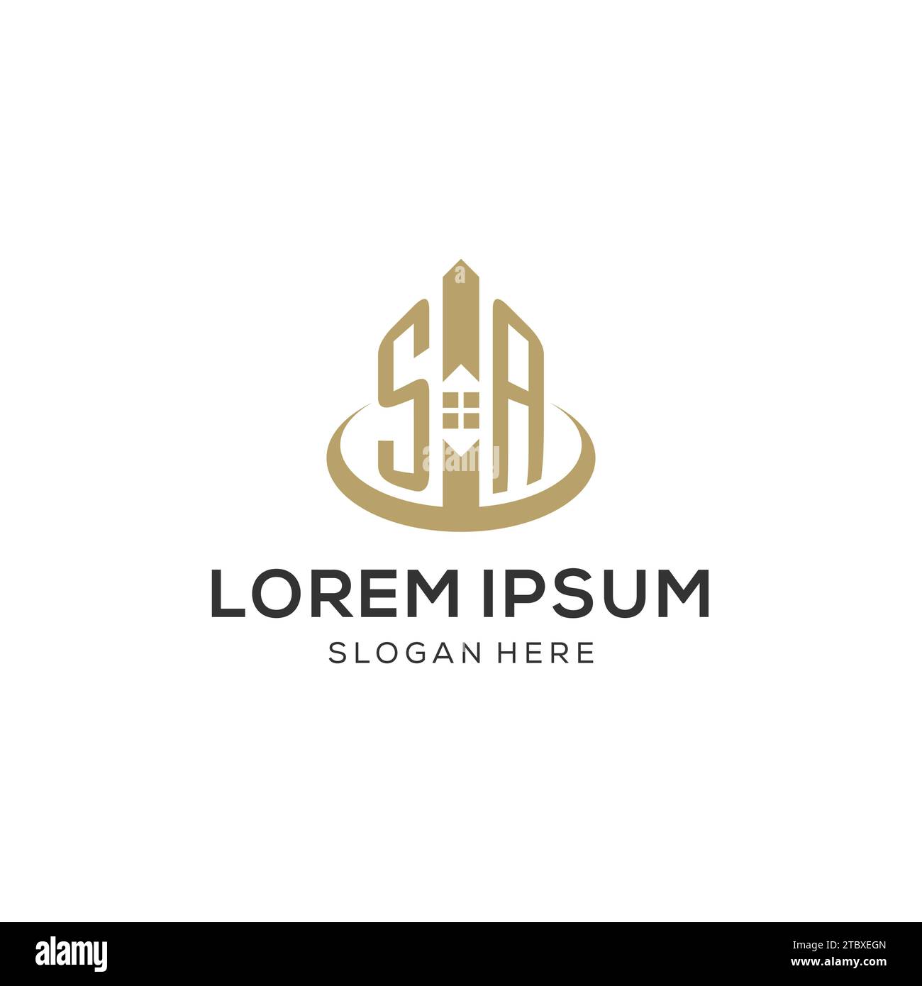 Initial SA logo with creative house icon, modern and professional real ...
