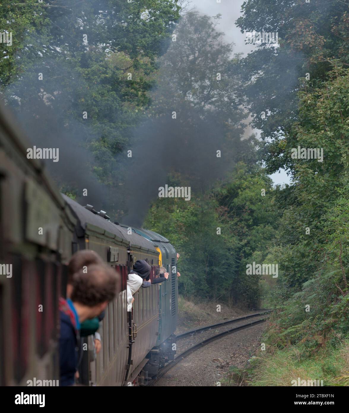 Rail enthusiasts enjoying the noise from a preserved class 35 'Hymek ...