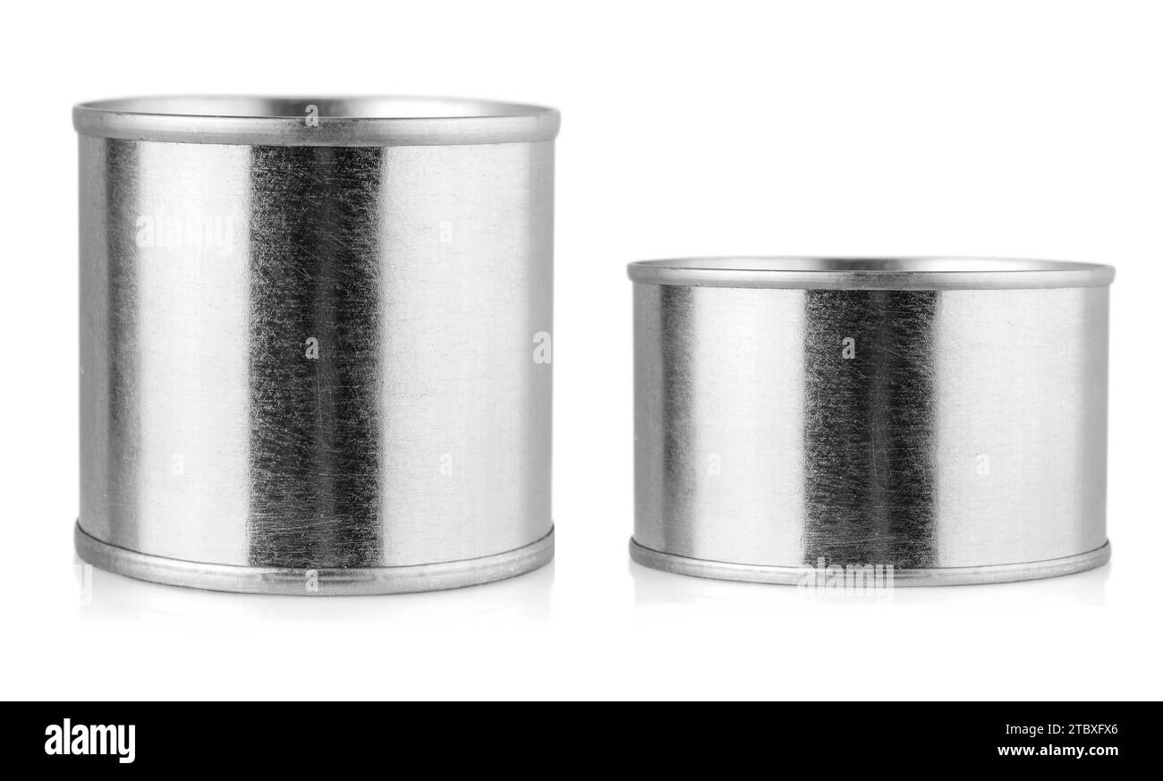 The set of cover tin isolated on white background Stock Photo - Alamy