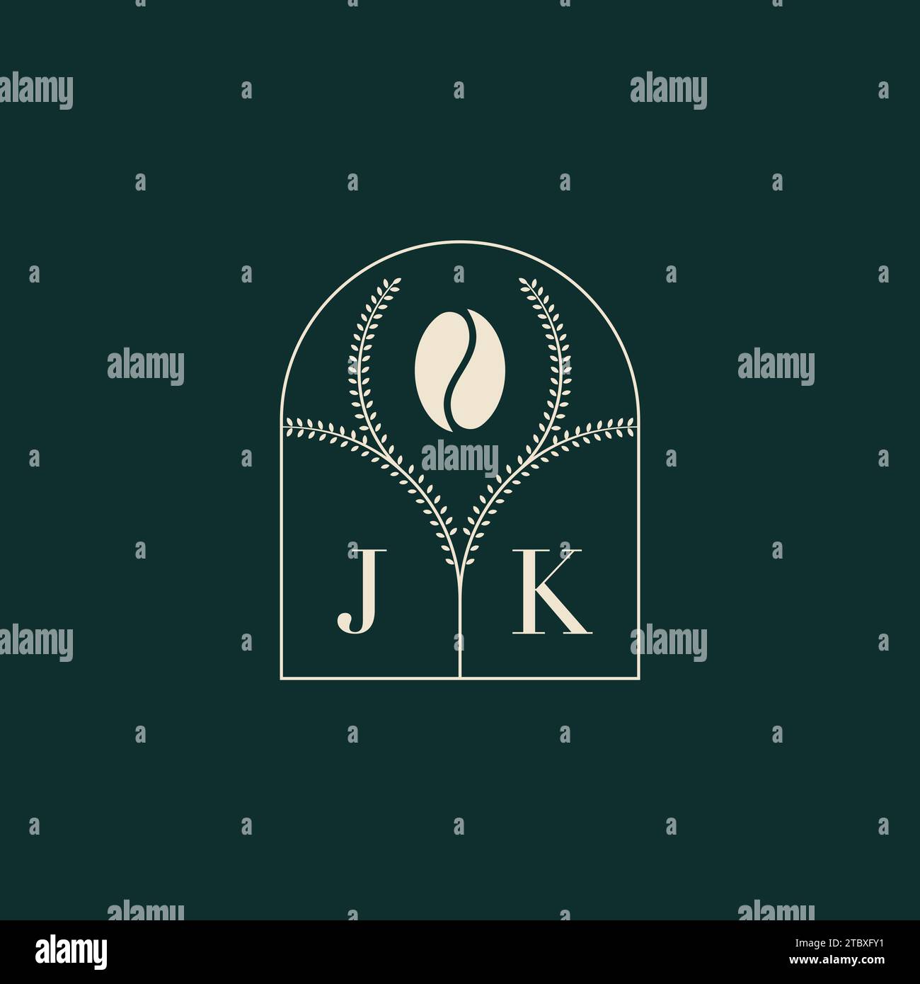 JK Unique and simple logo design combination of letters and coffee bean ...