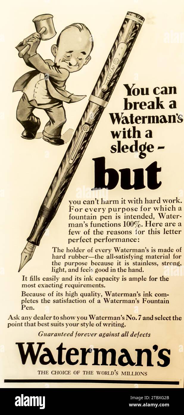 Old adverts for pens hi-res stock photography and images - Alamy